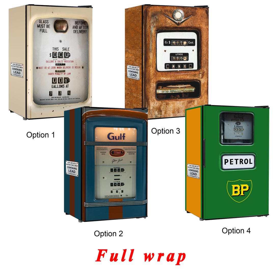 Mini-fridge Vinyl Sticker *old Fuel Pump/vintage Gas Pump/retro Petrol ...