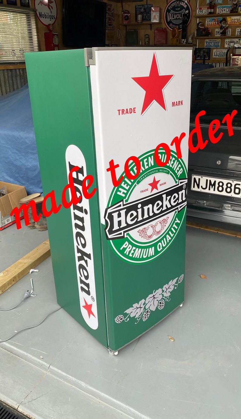 Fridge Decal - Mini-fridge Decal *retro Collage*/retro Beer Fridge Wrap ...