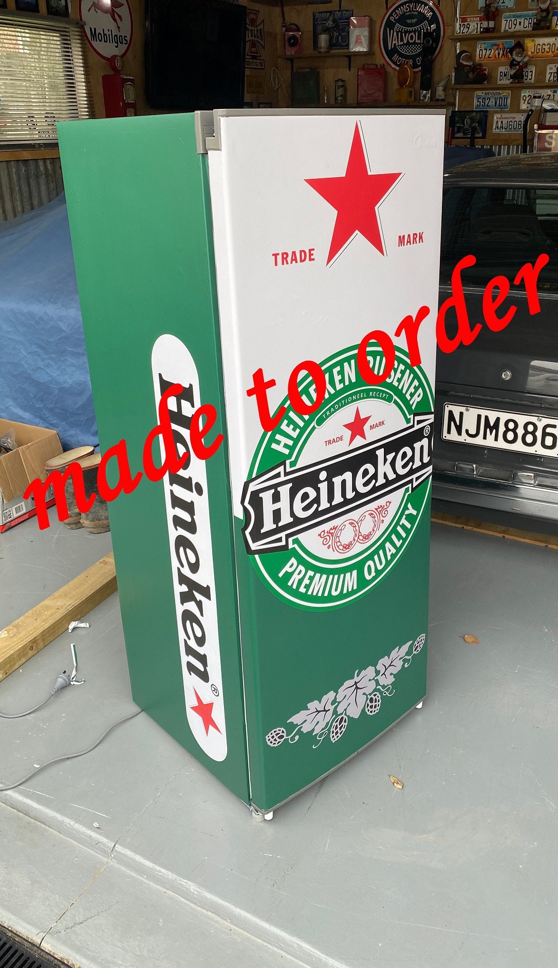 Fridge Decal - Mini-fridge Decal *retro Collage*/retro Beer Fridge Wrap ...