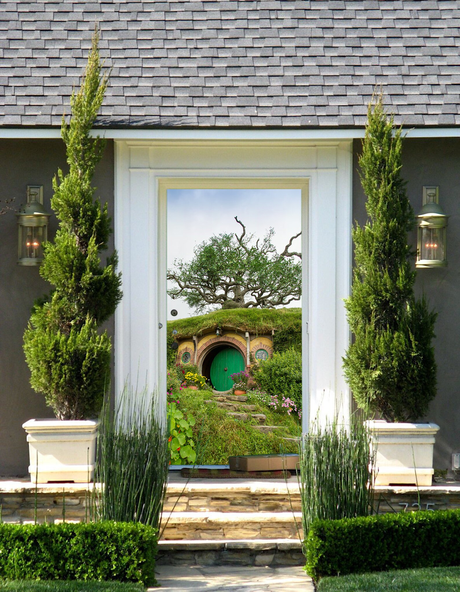 Door Wall Sticker *hobbit Hole in Hobbiton* / Lord of the Rings ...