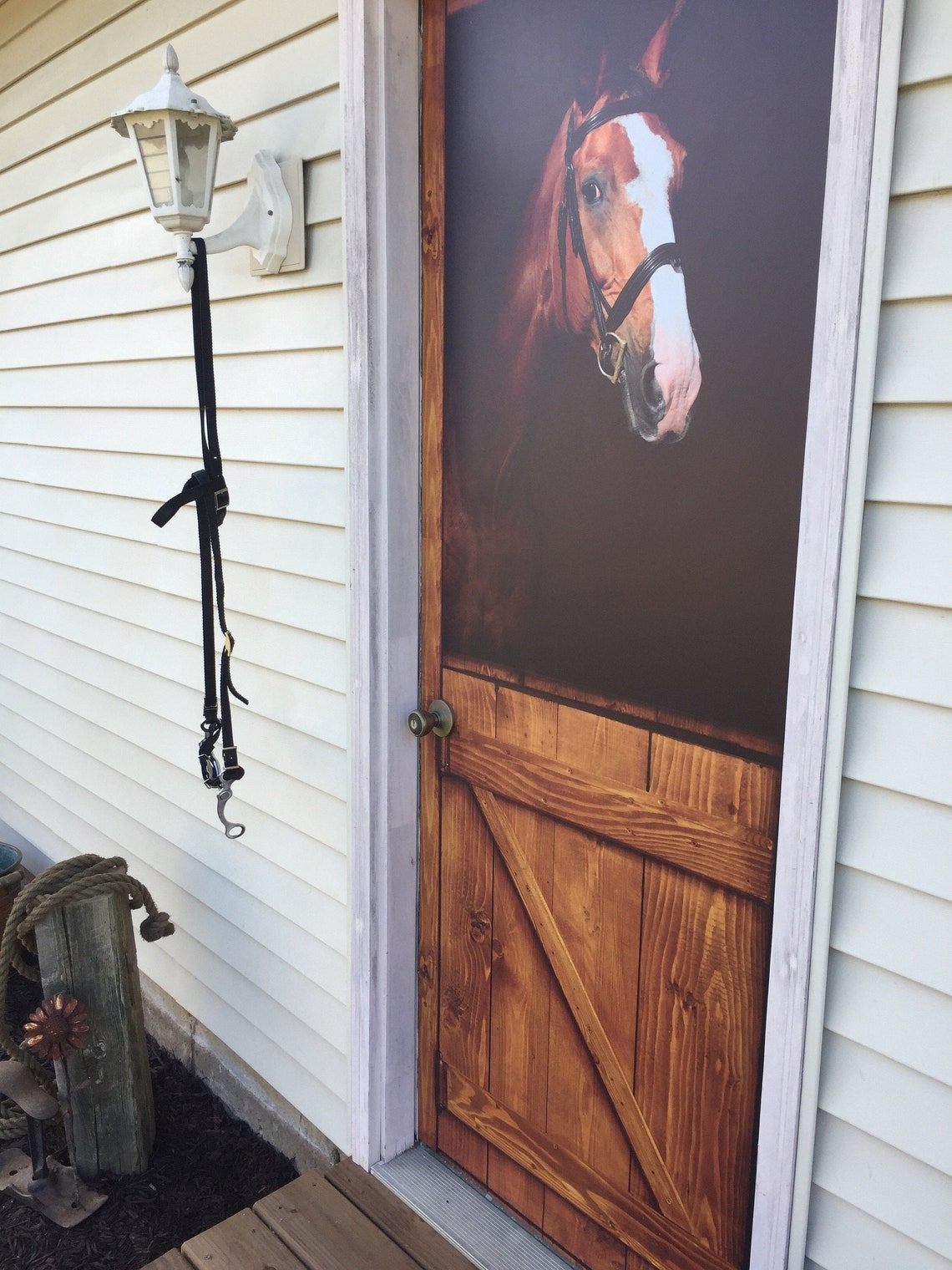 Door Wall Sticker horse in the Stall-2 / Horse Door Stickers - Etsy UK