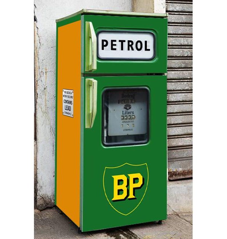 Vintage BP Fuel Pump Refrigerator Wrap /retro Gas Pump Fridge Wrap ...