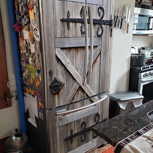 Fridge Vinyl Sticker *old Wooden Door/ Self-adhesive Vinyl Refrigerator ...