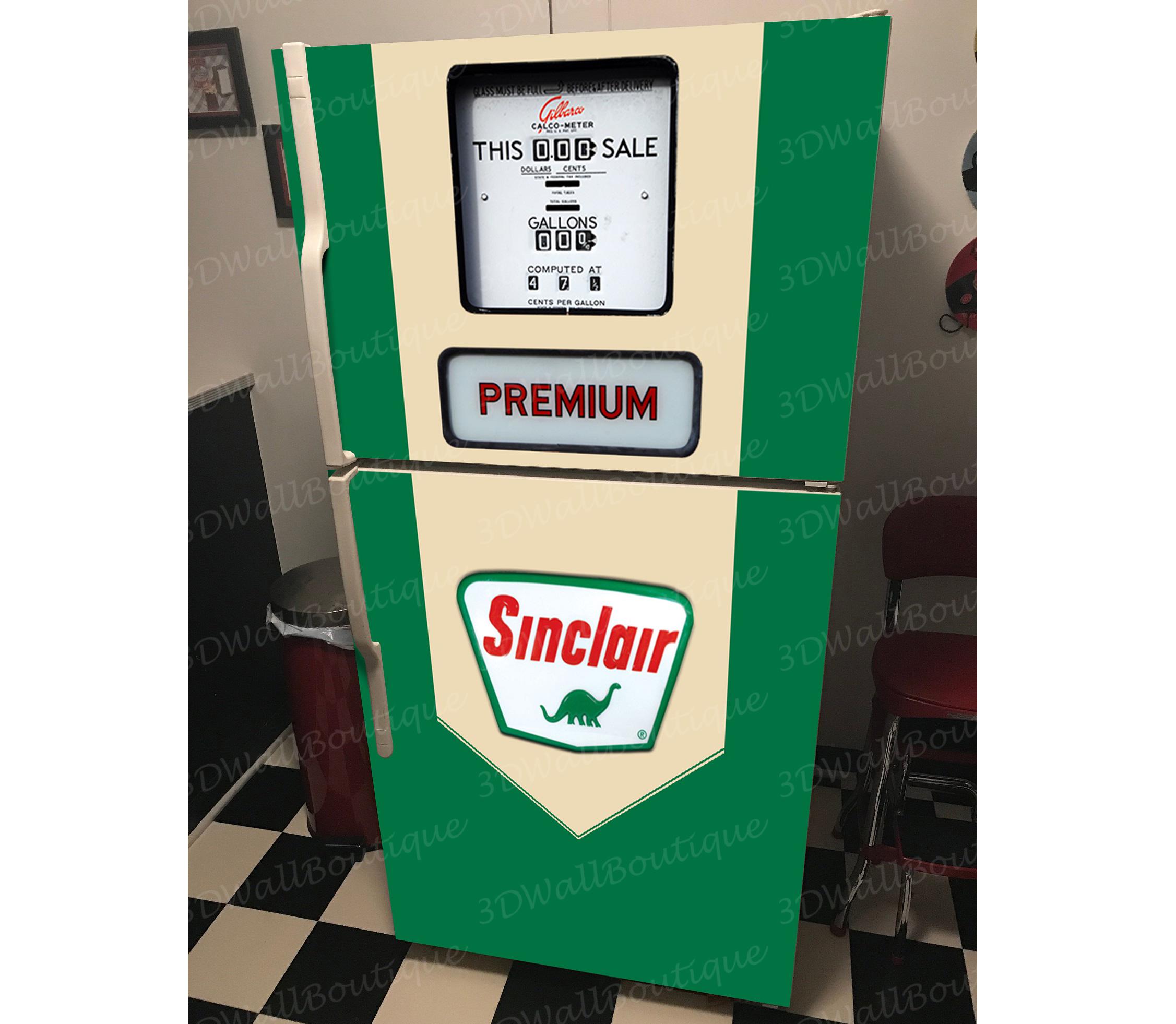 Fridge Wrap Vintage Green Gas Pump /retro Gas Pump Fridge Skin/vintage ...