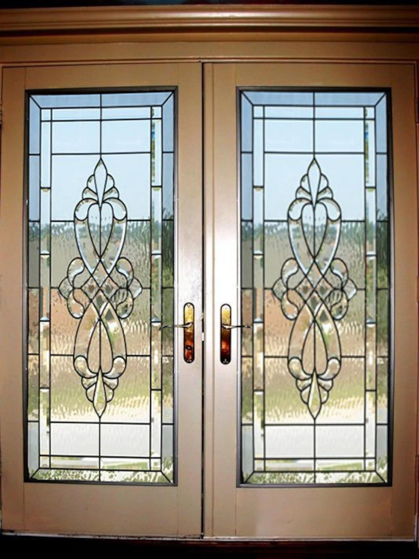 Door Window Sticker Stained Glass with Bevels / | Etsy