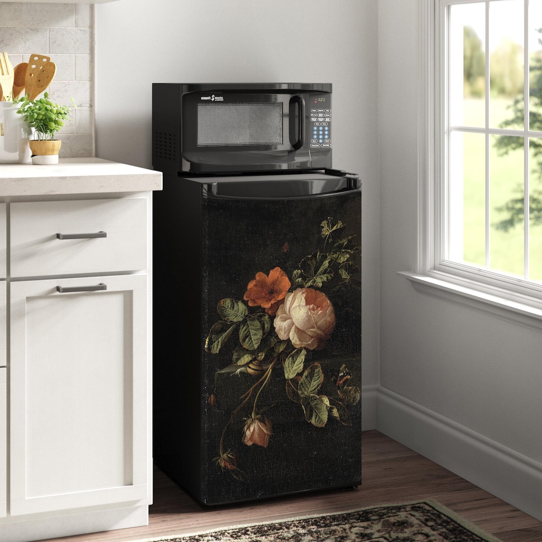 Mini-fridge Vinyl Sticker Still Life With Roses/self-adhesive Vinyl ...