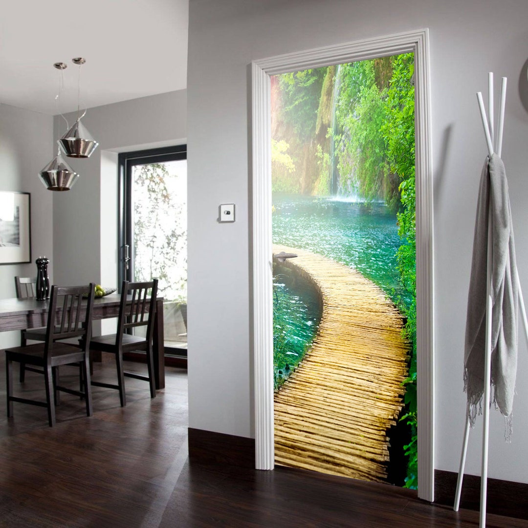 3D Door Wall Sticker Path to the Waterfall /door Mural Waterfall/ Door ...