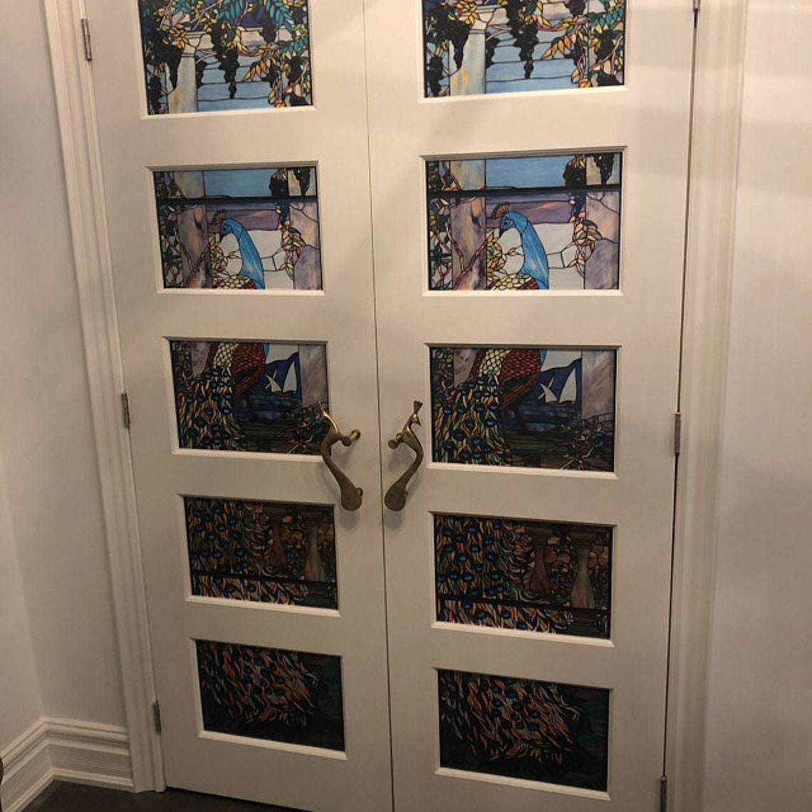 Vinyl Sticker door With a Stained Glass Peacock/ Peacock - Etsy Canada