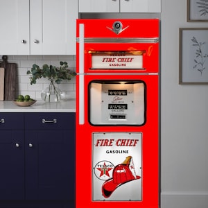 Vintage BP Fuel Pump Refrigerator Wrap /retro Gas Pump Fridge Wrap ...