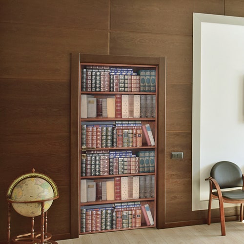 Door Wall Sticker Bookshelf Self Adhesive Peel & Stick - Etsy