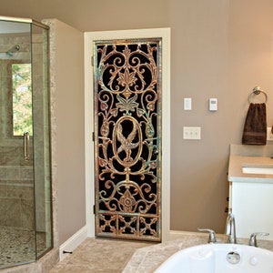 Door Wall Sticker Old Door With a Rusty Grate/lattice Door/ Antique ...