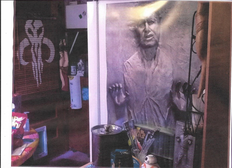 Mini-fridge Vinyl Sticker Han Solo Frozen in Carbonite / 21.25” X 35 ...