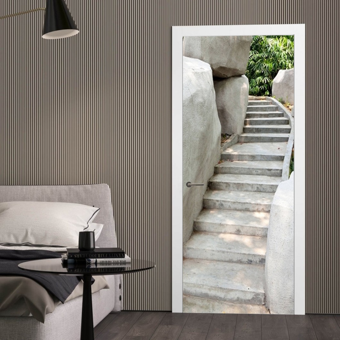 3D Door Wall Sticker Stone Steps/ Door Sticker Wallpaper/door Mural ...