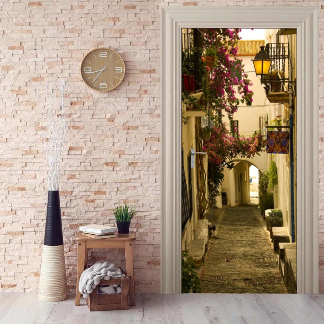 Door Wall Sticker Narrow Street/ Self-adhesive Vinyl Decal Mural ...