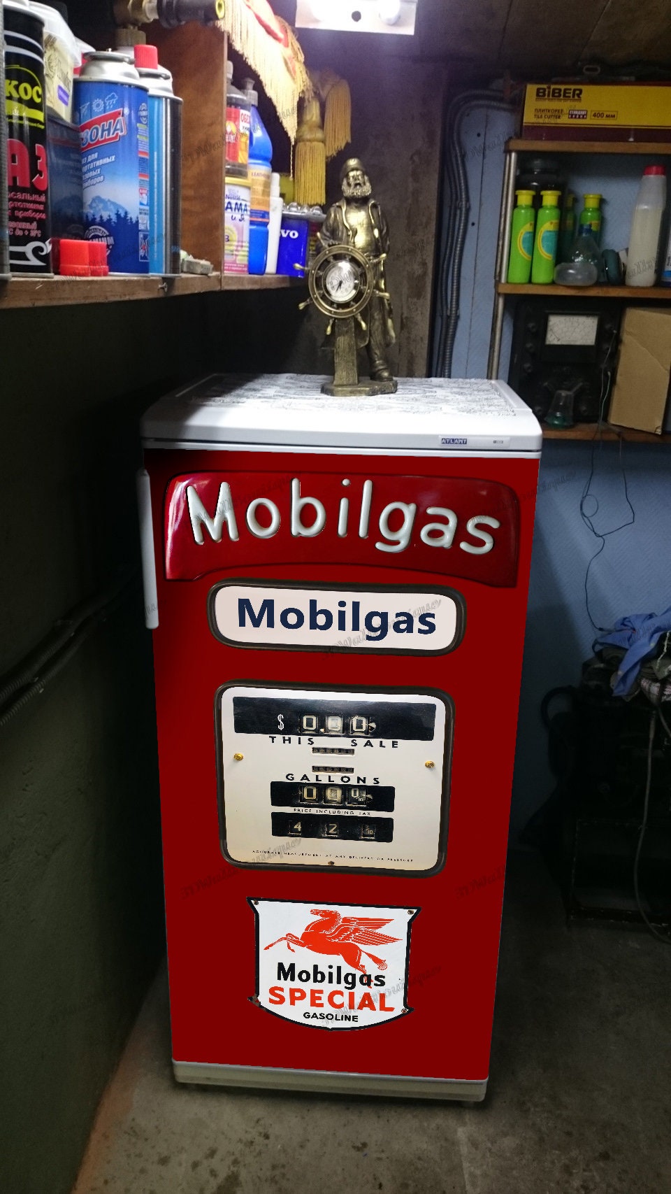 Old Fuel Pump Refrigerator Wrap/ Retro Gas Pump Fridge Wrap ...