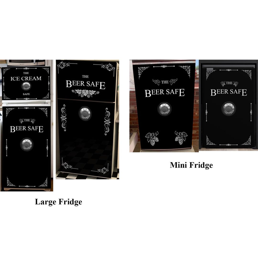 Fridge Vinyl Sticker - Mini-fridge Vinyl Sticker *beer Safe*/ Beer Safe ...