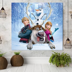 3D Wall Sticker Window Anna Kristoff Sven and Olaf /frozen Princess ...