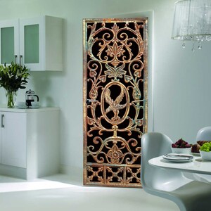Door Wall Sticker Old Door With a Rusty Grate/lattice Door/ Antique ...