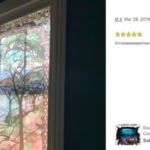 Door Wall Sticker *tiffany Landscape Window/ Stained Glass Sticker ...