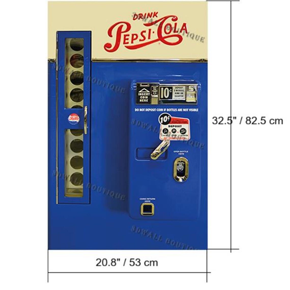 Pepsi Mini-fridge Vinyl Sticker: Refrigerator Wrap Decal (20.8” X 32.5 ...