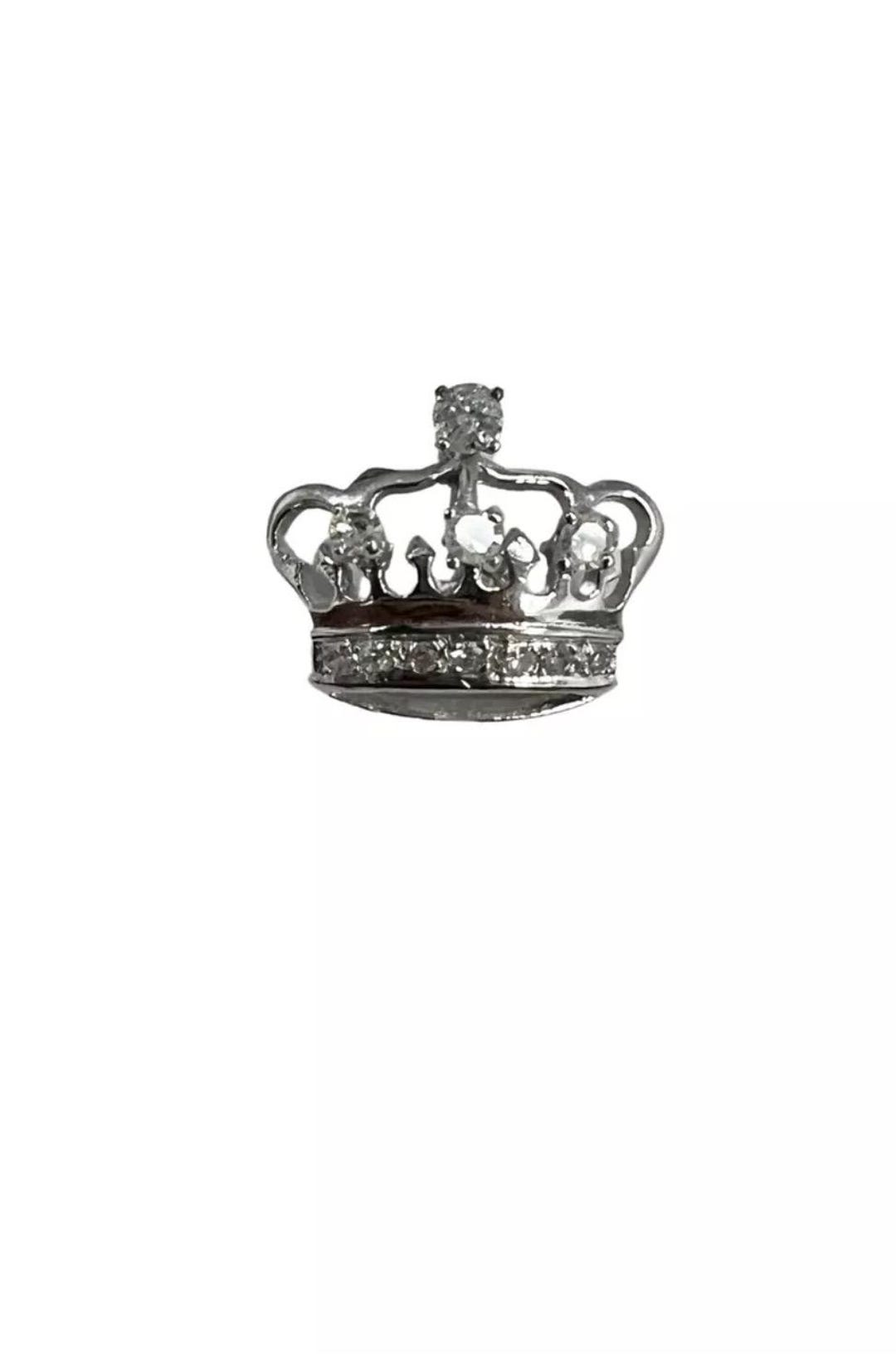 0.20 Ctw Genuine Single Cut Diamonds Tiara Crown Pendant Charm 14k ...