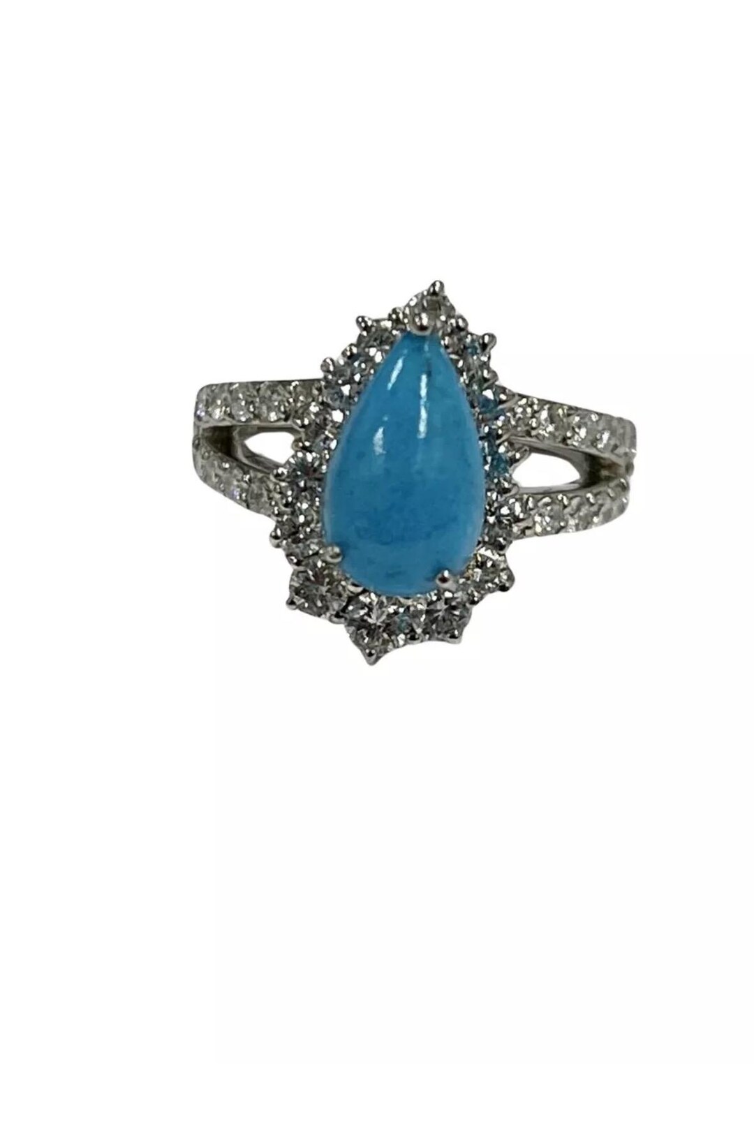Estate Platinum Sleeping Beauty Turquoise & 1.20 Ctw Diamonds Halo ...
