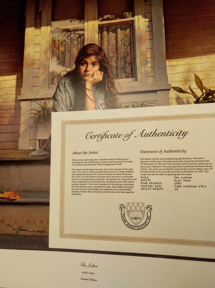 Limited Edition Print- the Letter by Michael J Deas - Etsy