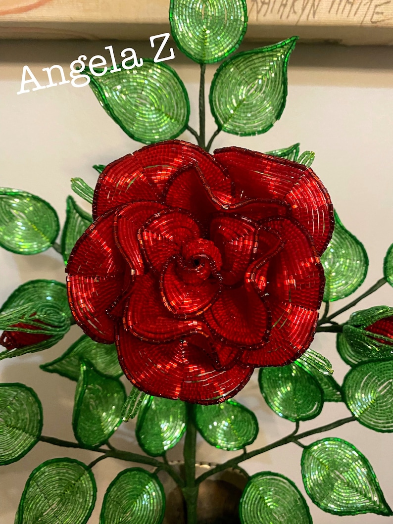 French Beaded Rose Arrangement - Etsy
