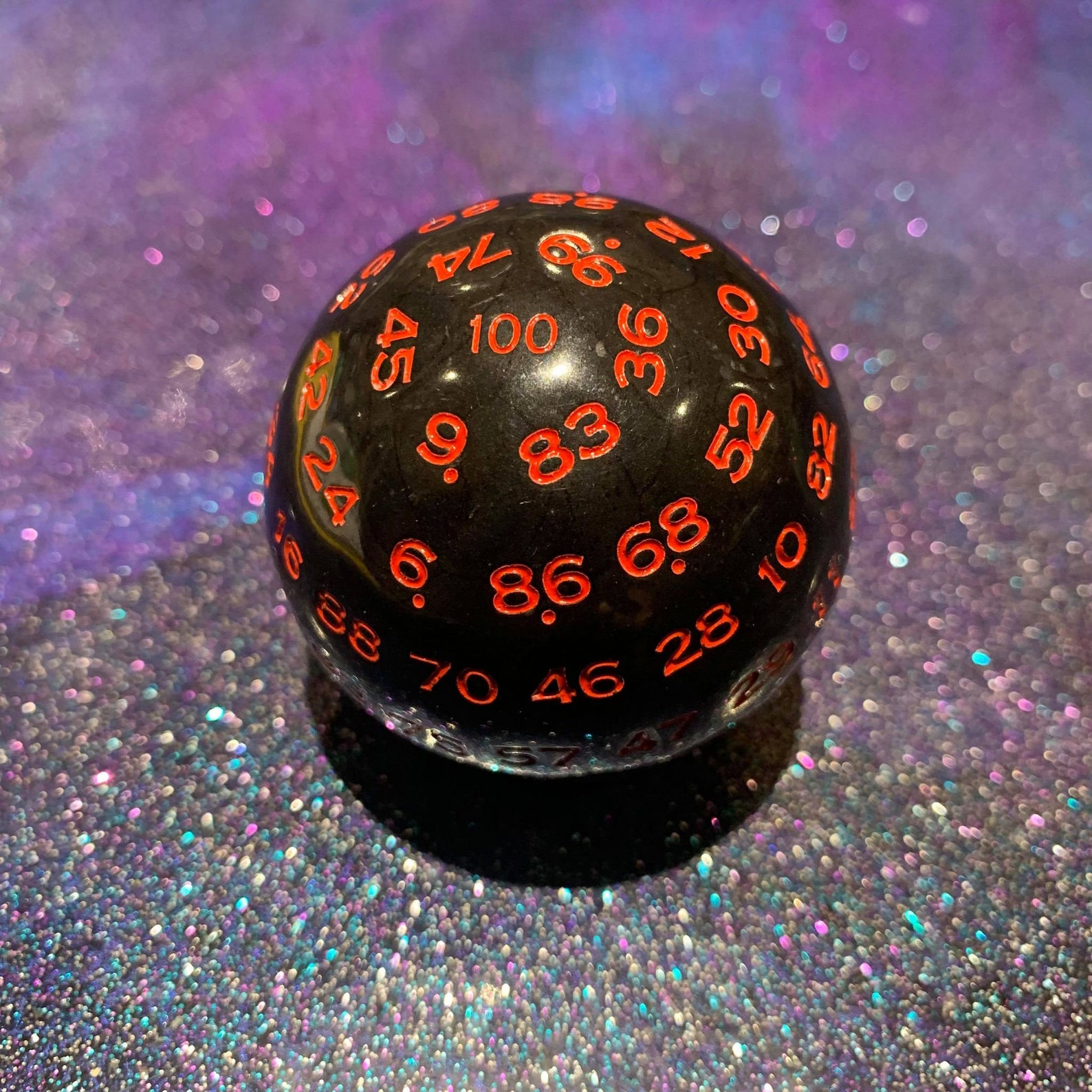 D100 - One Hundred (100) Sided Black Ink Dice for Dnd, Dungeons and ...