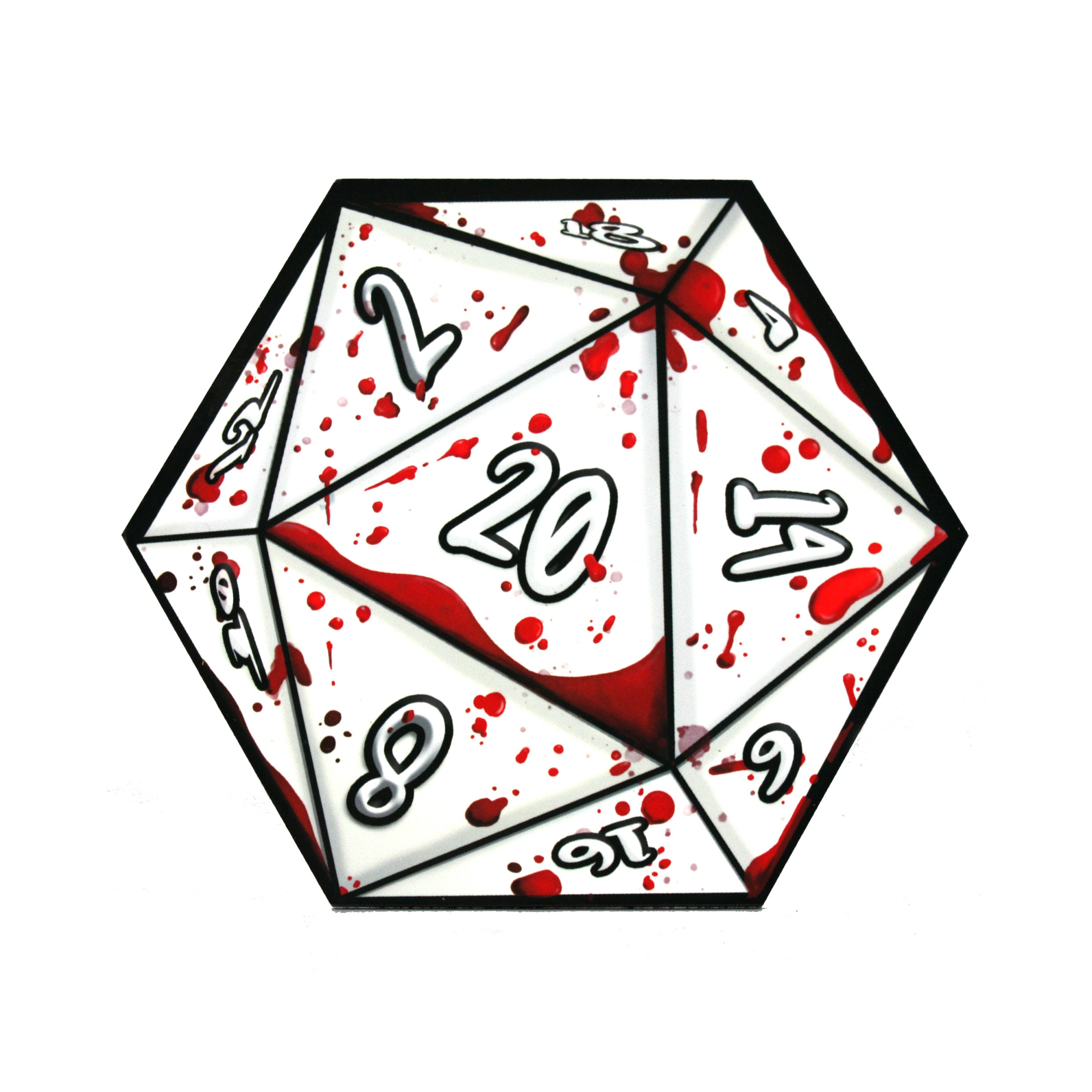 Blood Splatter Dice Coaster Blood Spatter D20 Gaming Decor | Etsy