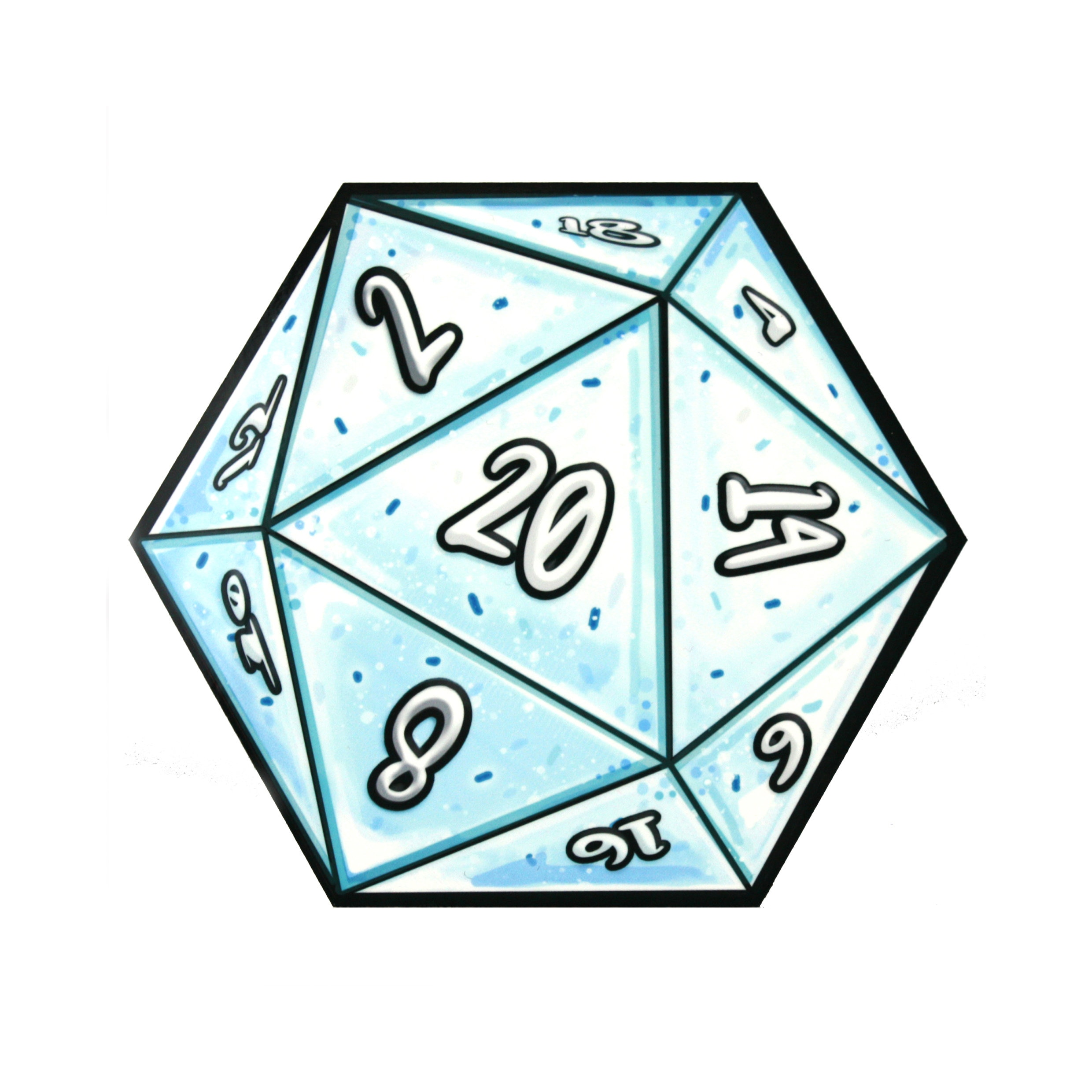 Snow Cone Hexagonal D20 Dice Shaped Coaster snow Ice Dice | Etsy