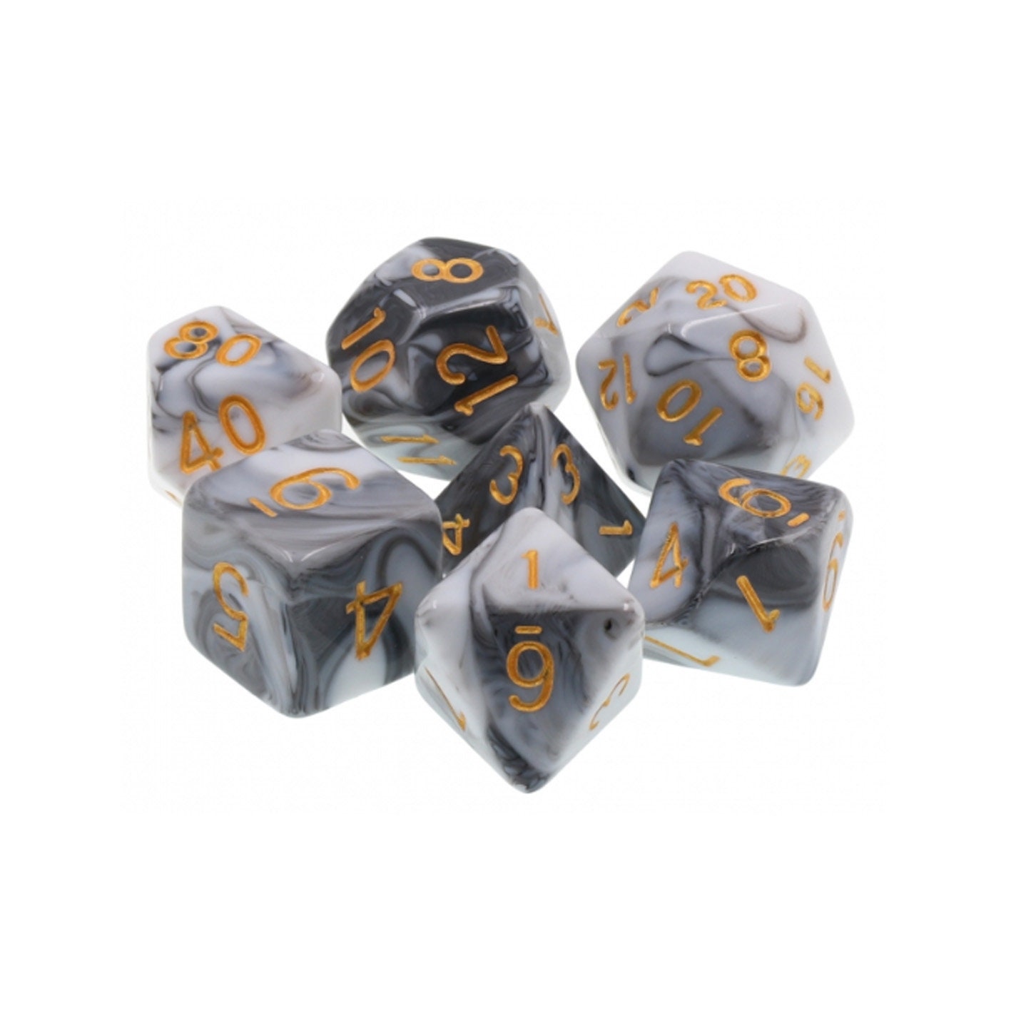 Black and White Marble Dice Set dungeons and Dragons - Etsy UK