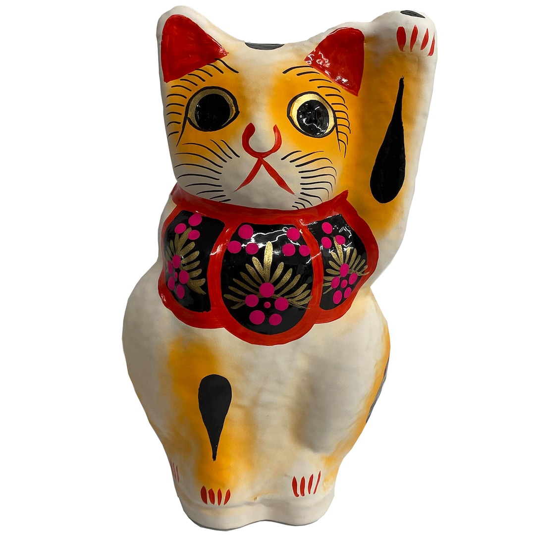 20cm Maneki Neko Lucky Cat - Handmade Japanese Good Luck Figure ...