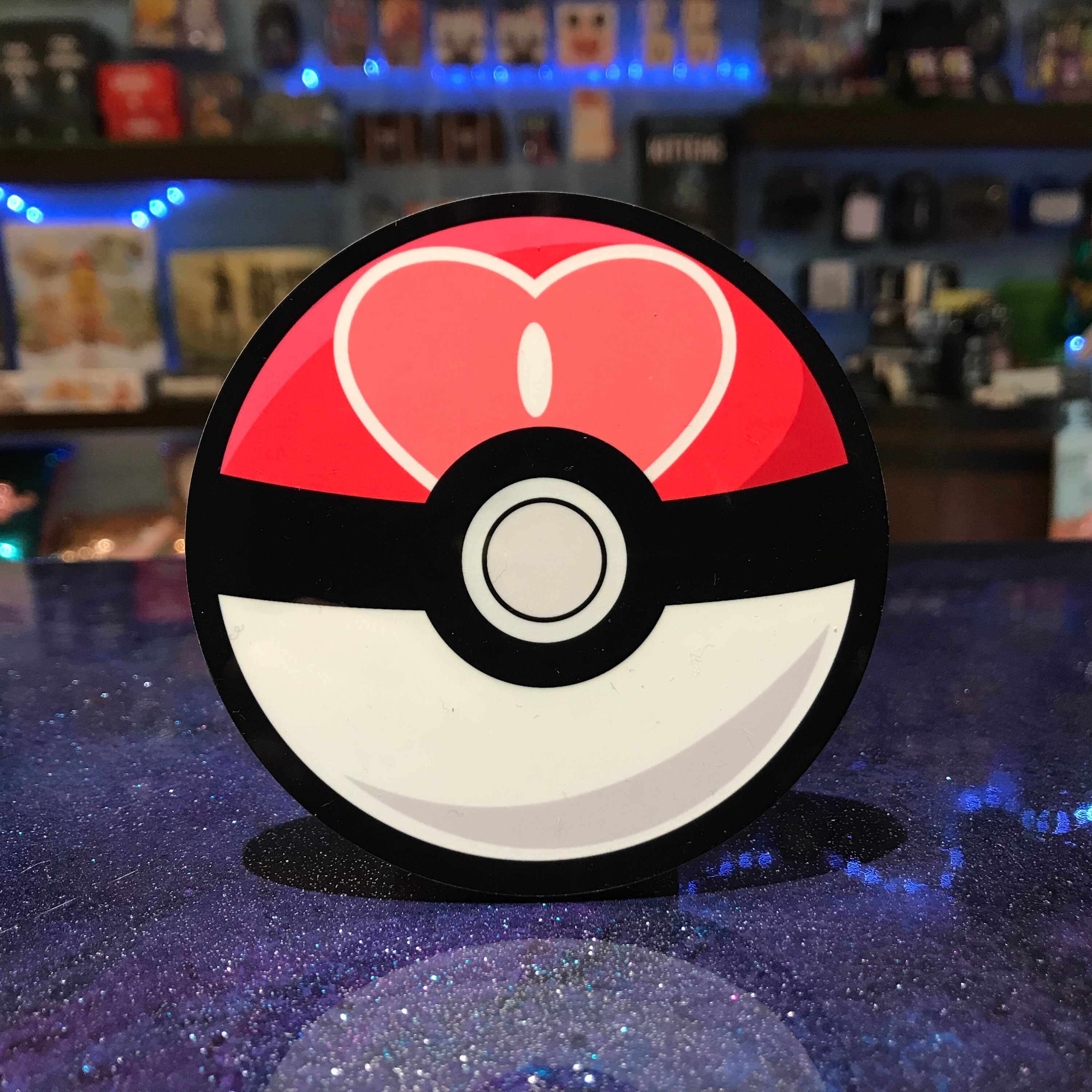 Love ball coaster Pokeball coaster set pokemon valentines | Etsy