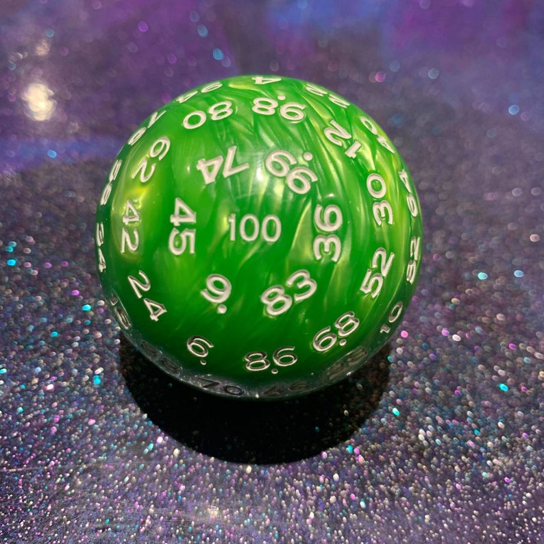 D100 - One Hundred (100) Sided Black Ink Dice for Dnd, Dungeons and ...
