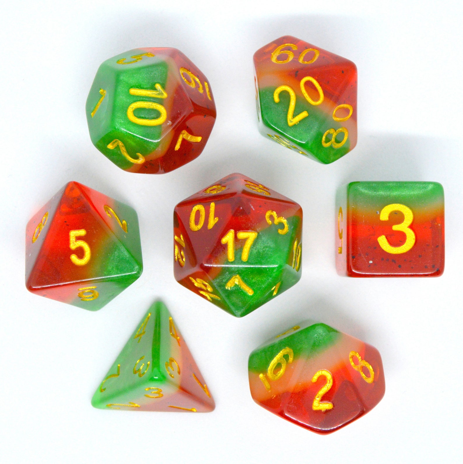 Watermelon Dice Translucent Polyhedral Dice Set Dnd Watermelon - Etsy UK