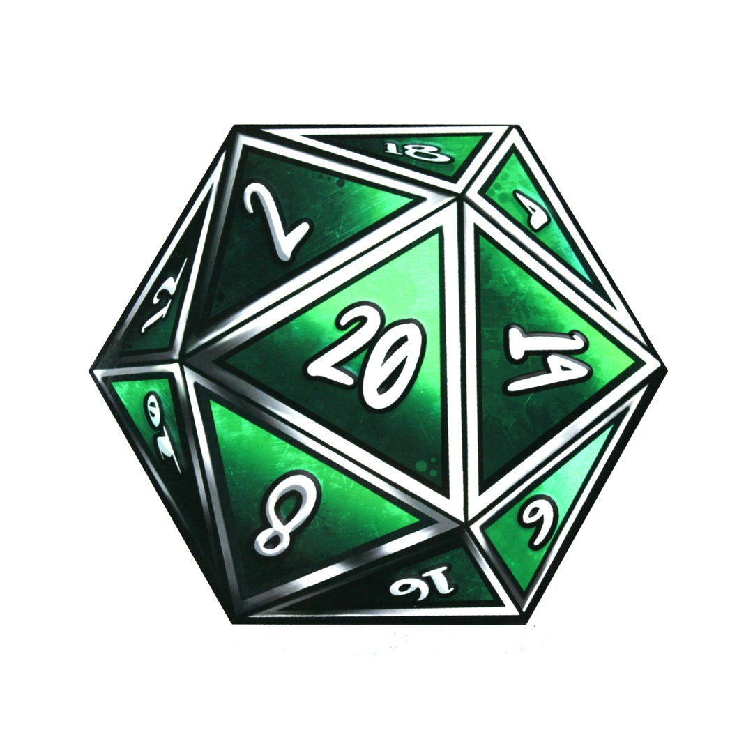 Elven Steel Hexagonal D20 Dice Shaped Coaster - Gaming Decor - Green ...