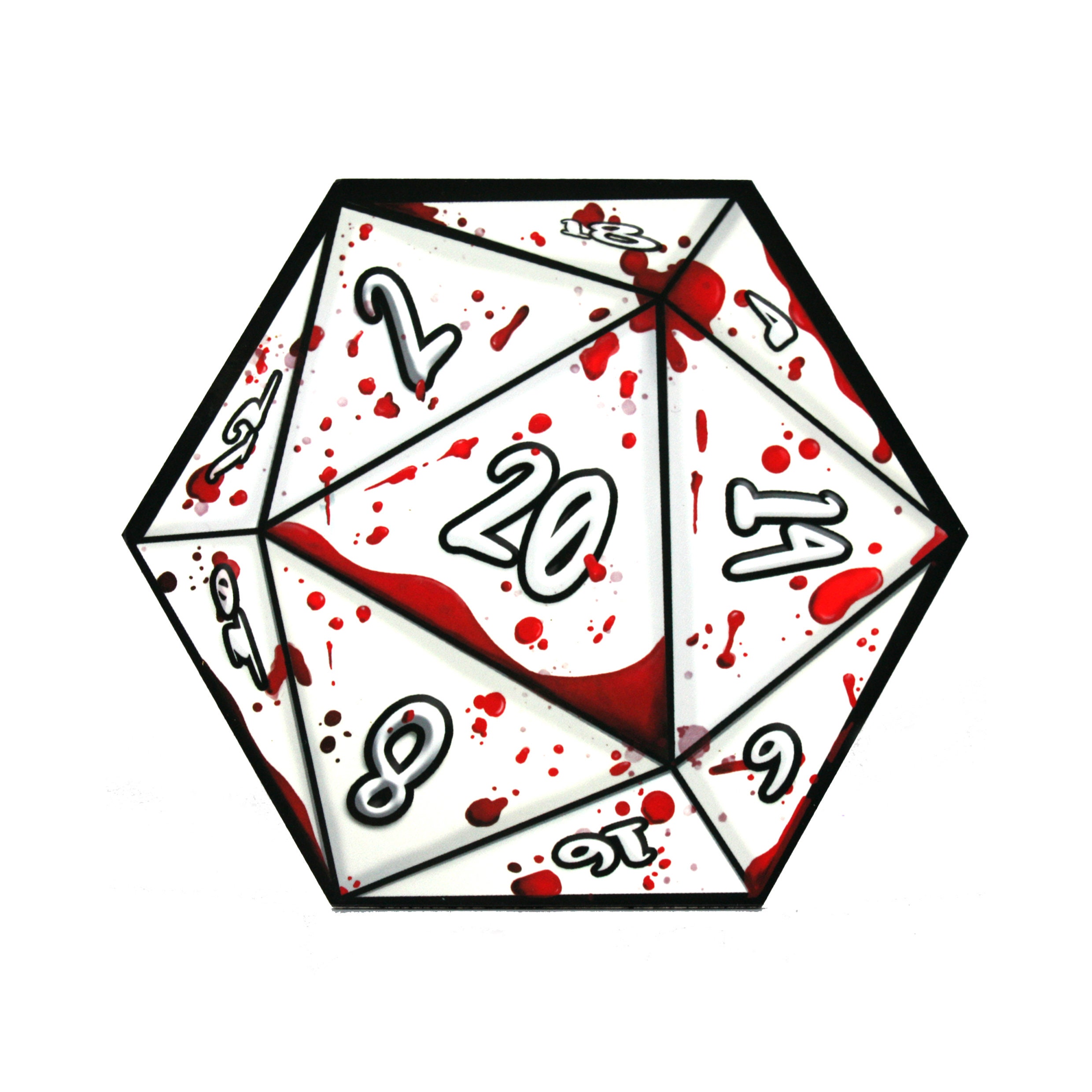 Blood Splatter Dice Coaster Blood Spatter D20 Gaming Decor | Etsy