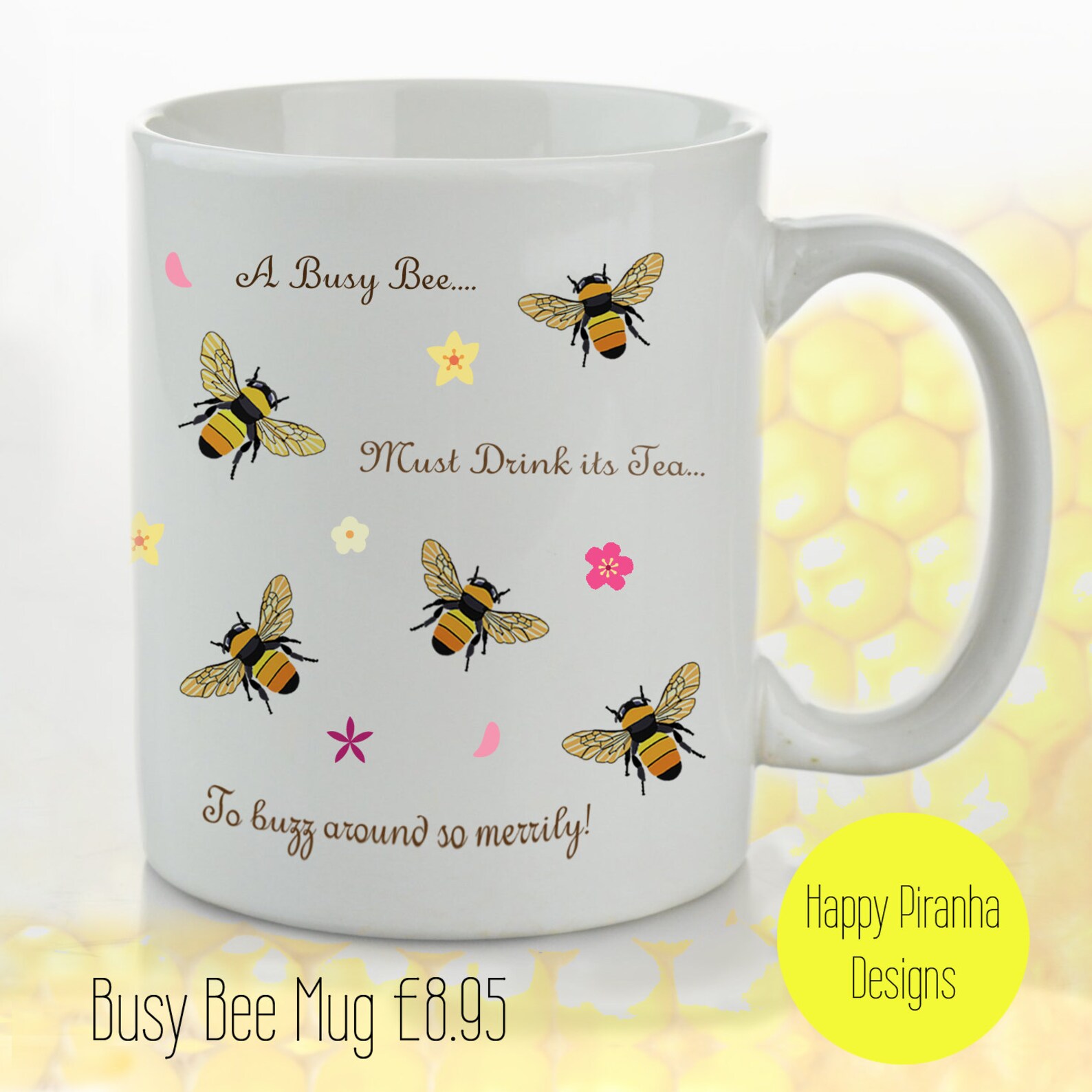 Bee Mug Flower Mug Bumble Bee Coffee Mug Busy Bee | Etsy