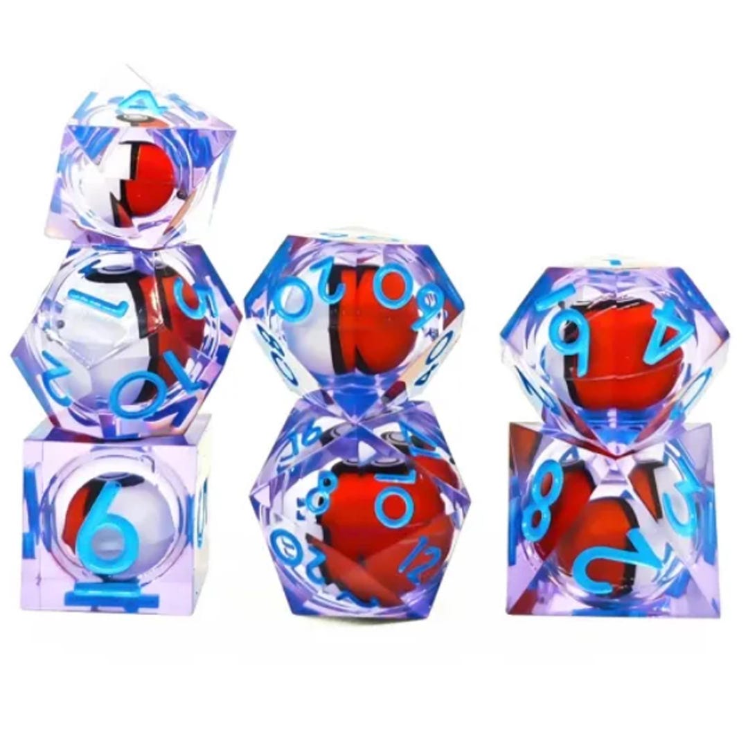 Pokeball - Sharp Edged Rolling Ball Liquid Core Dice Set for Dungeons ...
