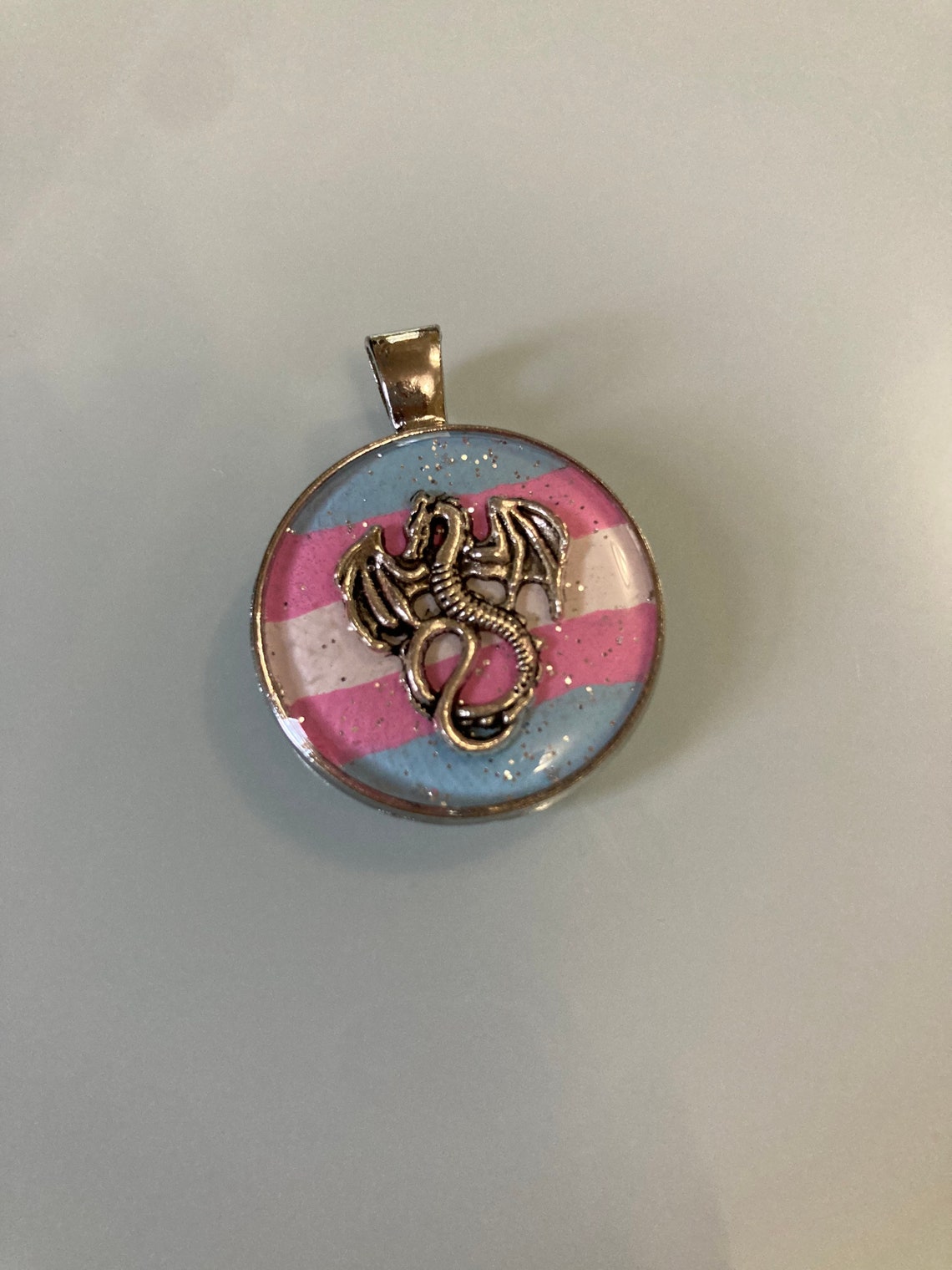 Pride Dragon pendant necklace: rainbow bisexual trans | Etsy