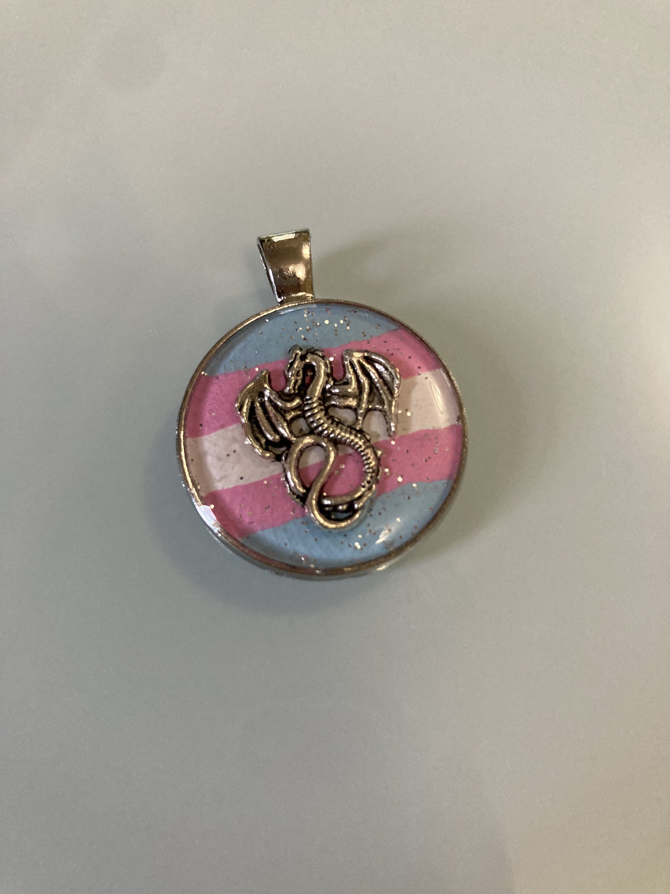 Pride Dragon pendant necklace: rainbow bisexual trans | Etsy