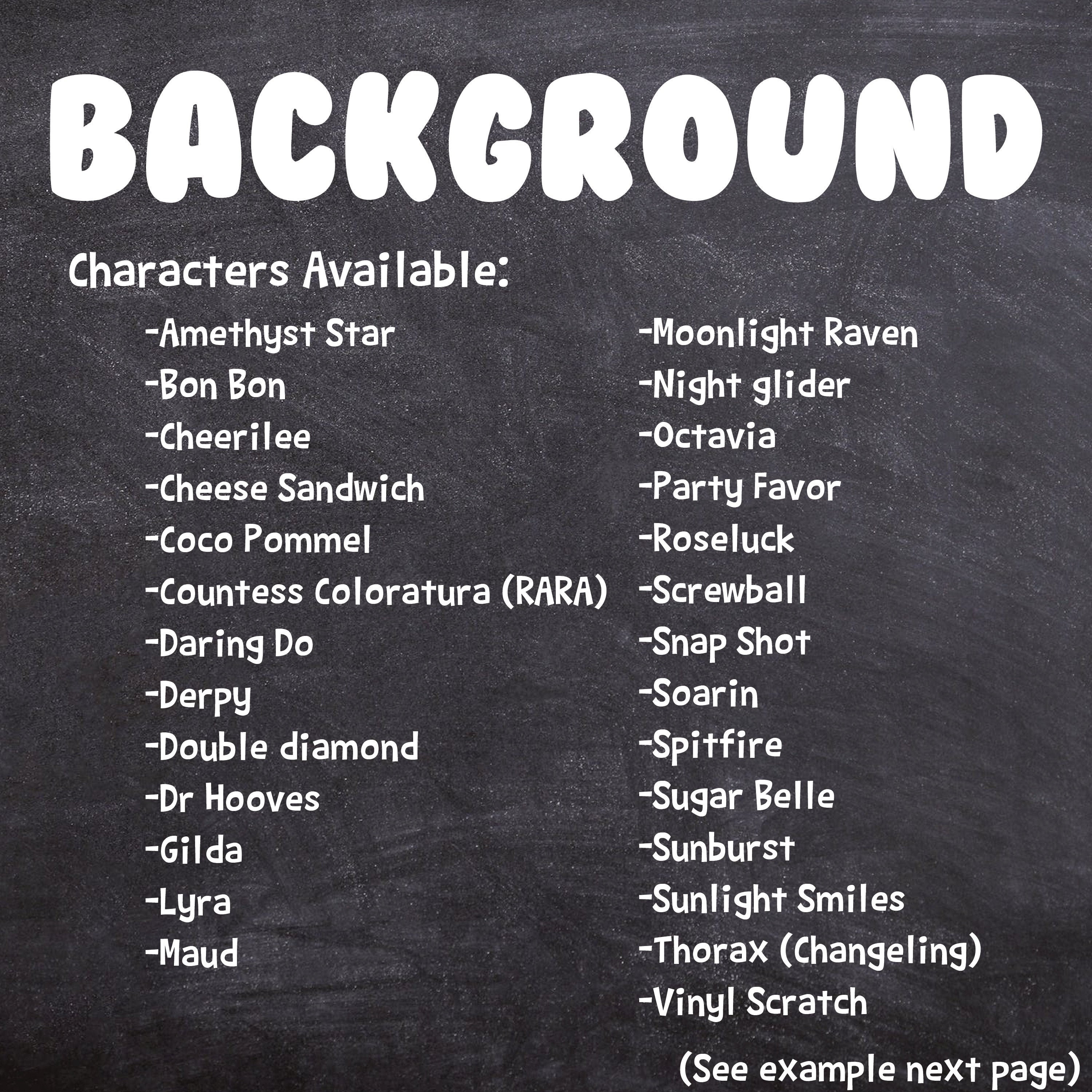 Mlp Background Characters List