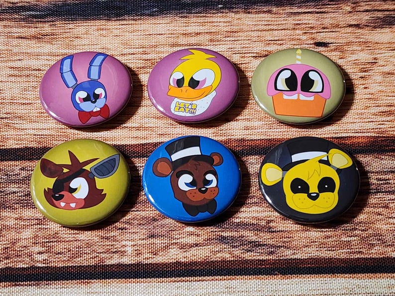 Fnaf Toons 1.5" Button Set - Etsy