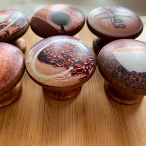 Coffee Retro Espresso Wood Dresser Knob Coffee Cup Knob Size - Etsy