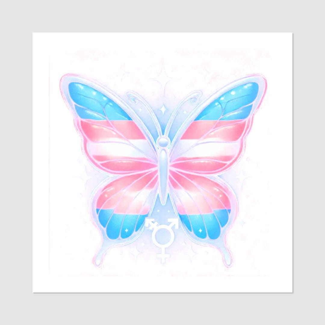Trans Pride Butterfly Tattoo Design | LGBTQ+ - Etsy