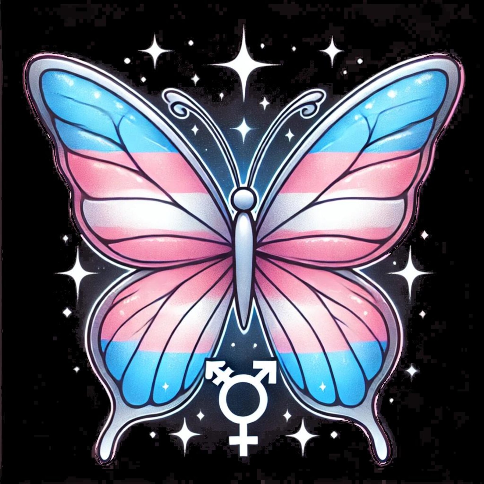 Trans Pride Butterfly Tattoo Design | LGBTQ+ - Etsy