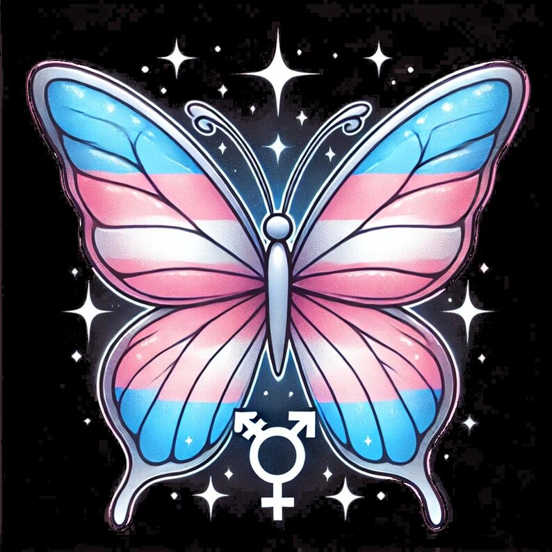 Trans Pride Butterfly Tattoo Design | LGBTQ+ - Etsy