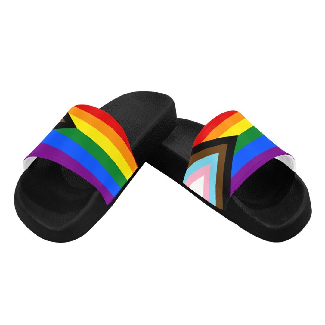 Stride With Pride LGBTQ+ Pride Flag Sandals - Etsy