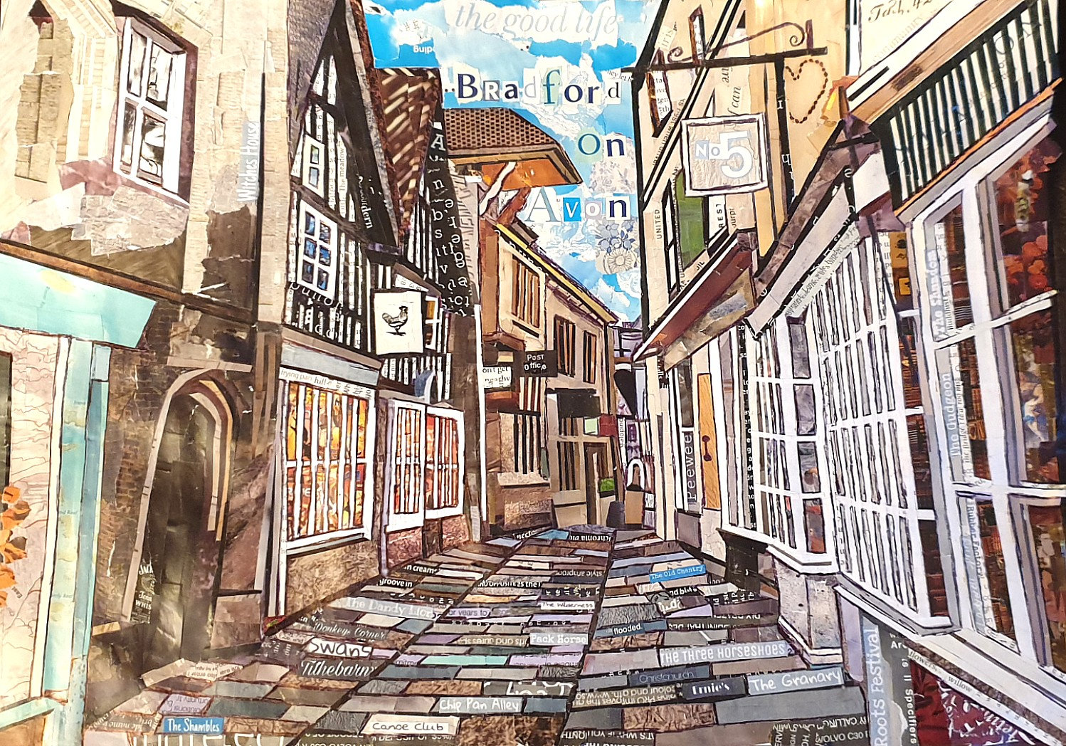 Bradford on Avon Collage, Signed Print - Etsy UK